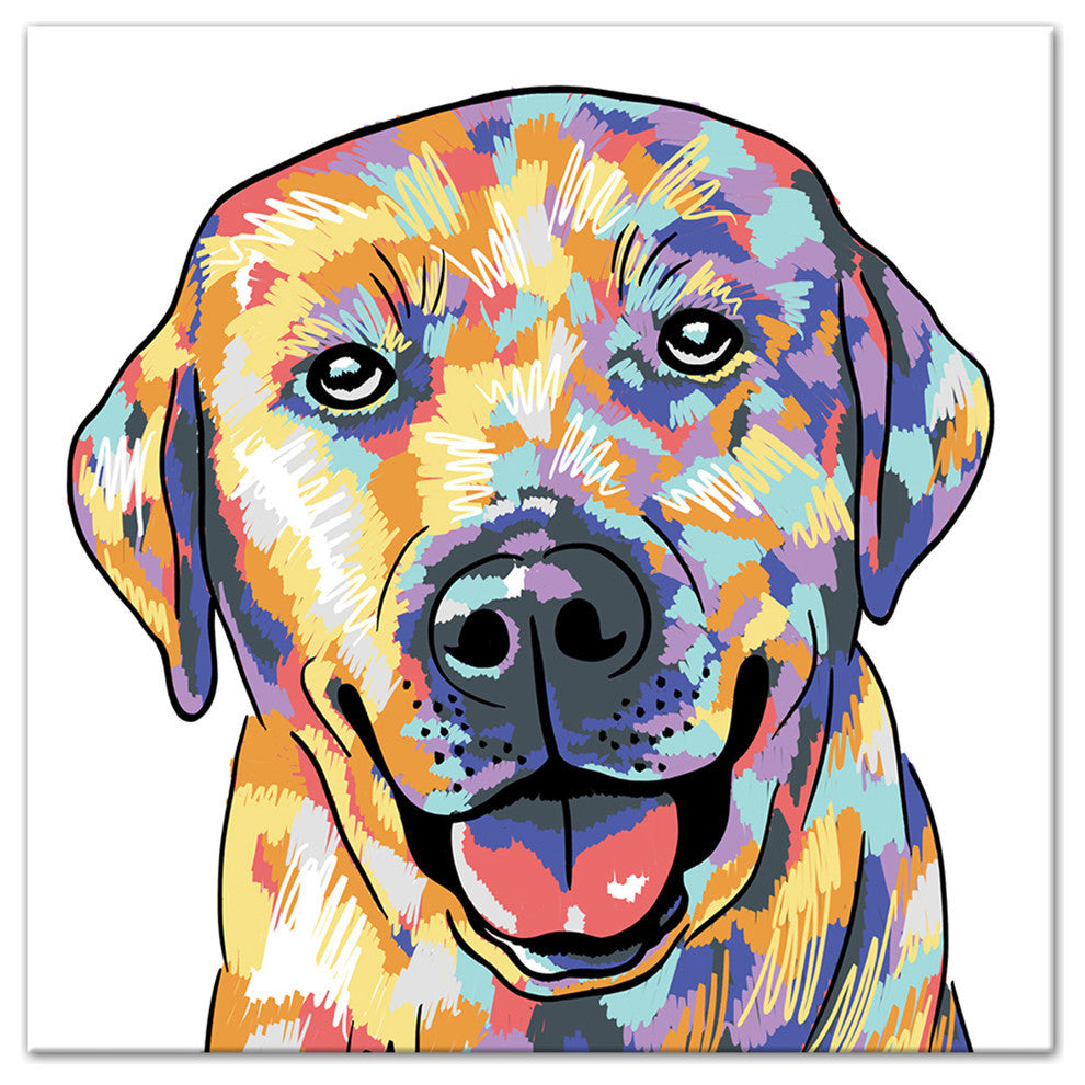 Watercolor Lab 6x6 Canvas Wall Art