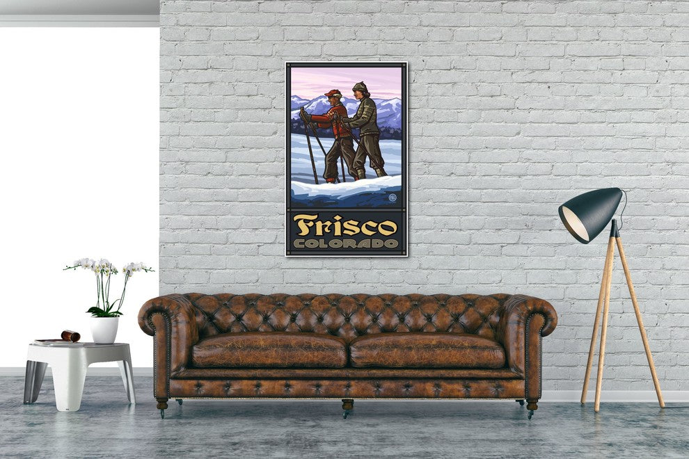 Paul A. Lanquist Frisco Colorado Cross Country Skiers Art Print, 30"x4
