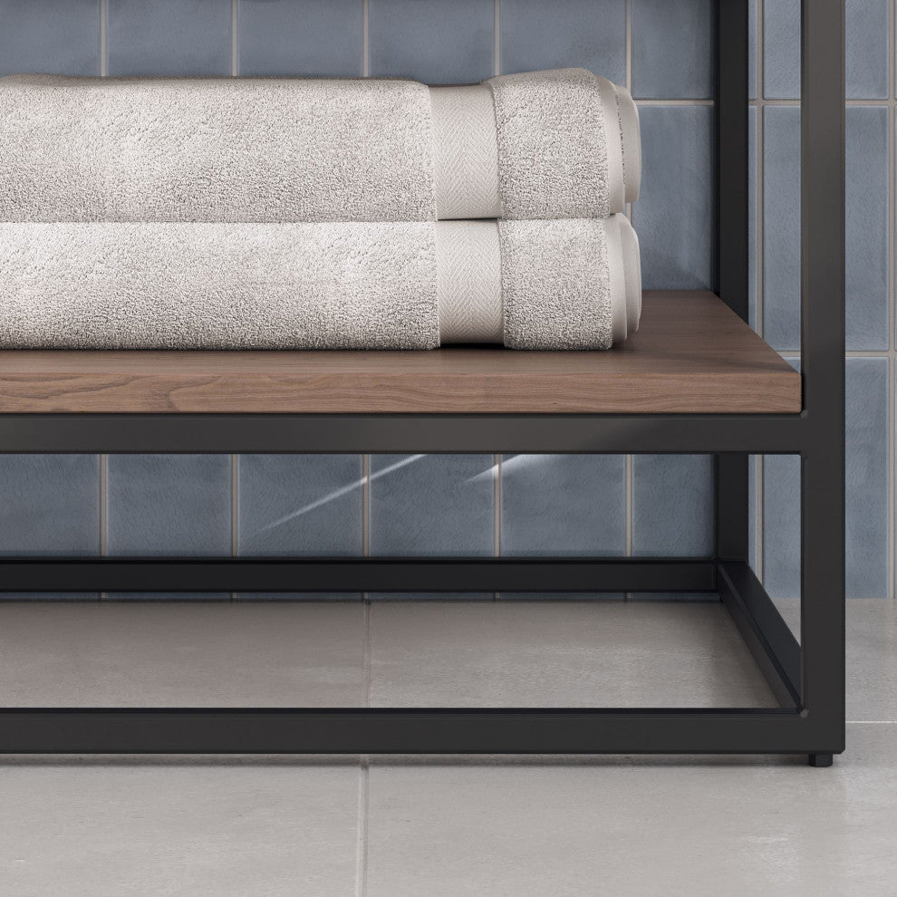 Bahia Bath Vanity, Oak, 42", Matte Black Hardware, Single, Freestandin
