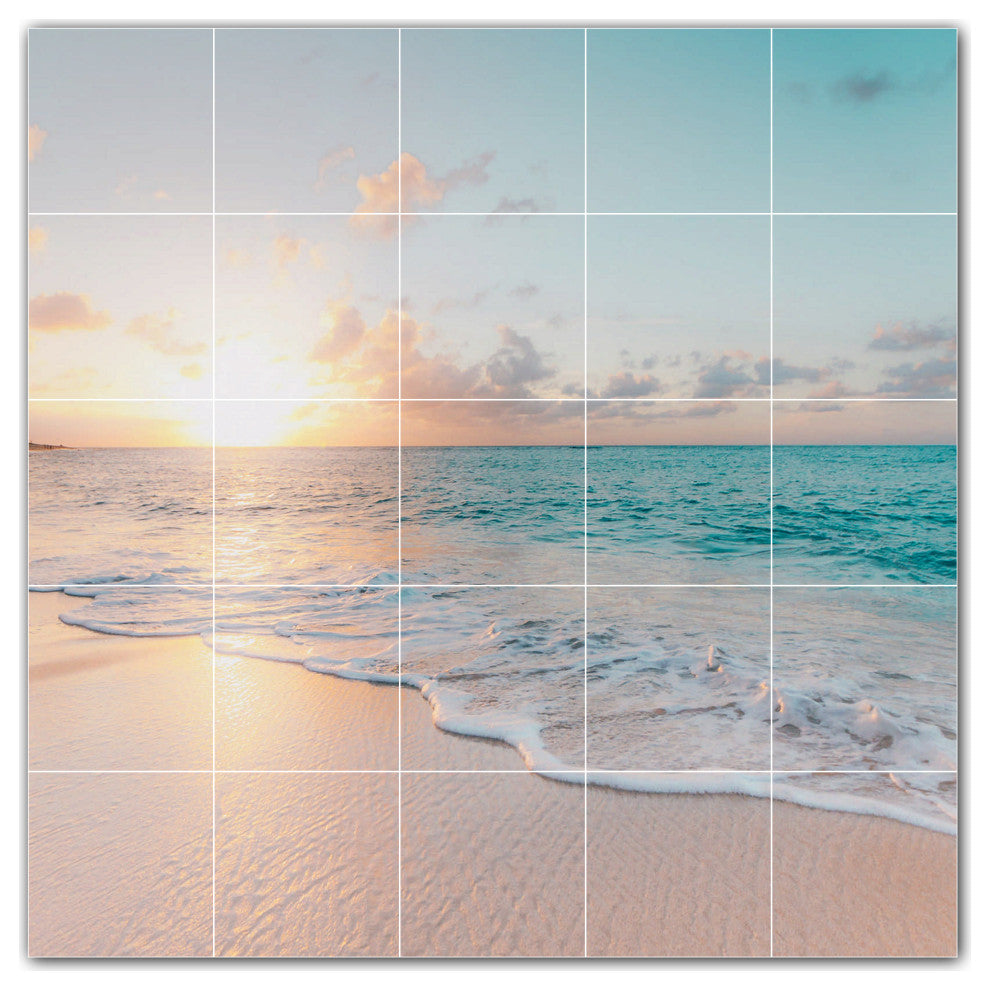 Sunset Ceramic Tile Wall Mural HZ500996-55M. 30" x 30"
