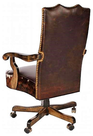 Tri Color Cowhide & Leather Office Chair