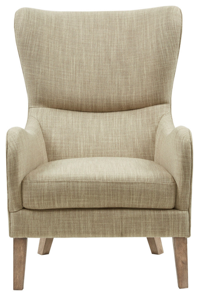Madison Park Arianna Swoop Wing Chair, Taupe Multi