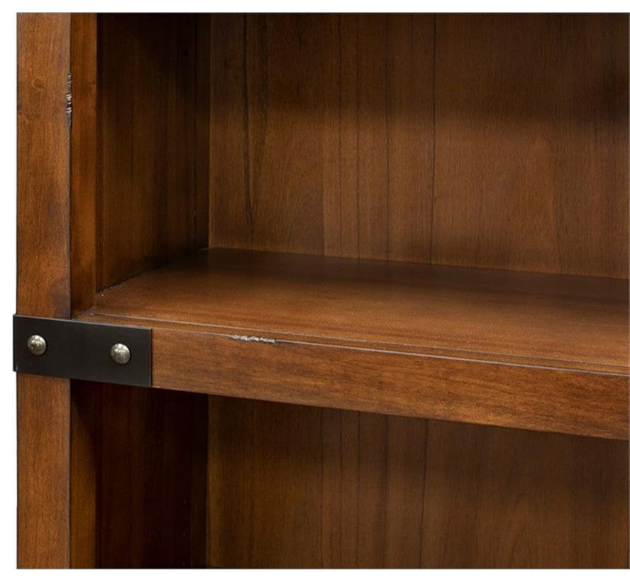 Pemberly Row Rustic Open Wood Bookcase in Brown