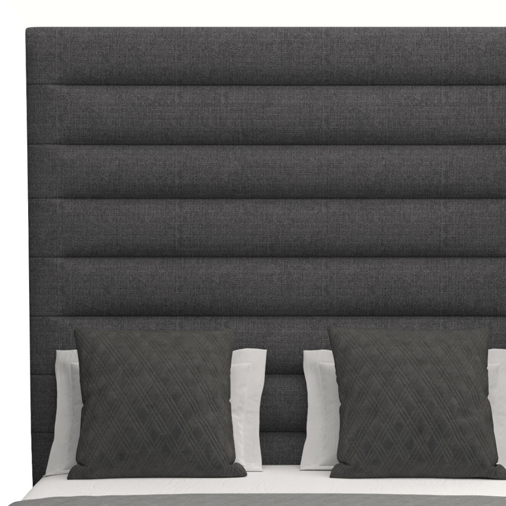 Nativa Interiors Moyra Horizontal Channel Bed, Charcoal, Queen, High 8