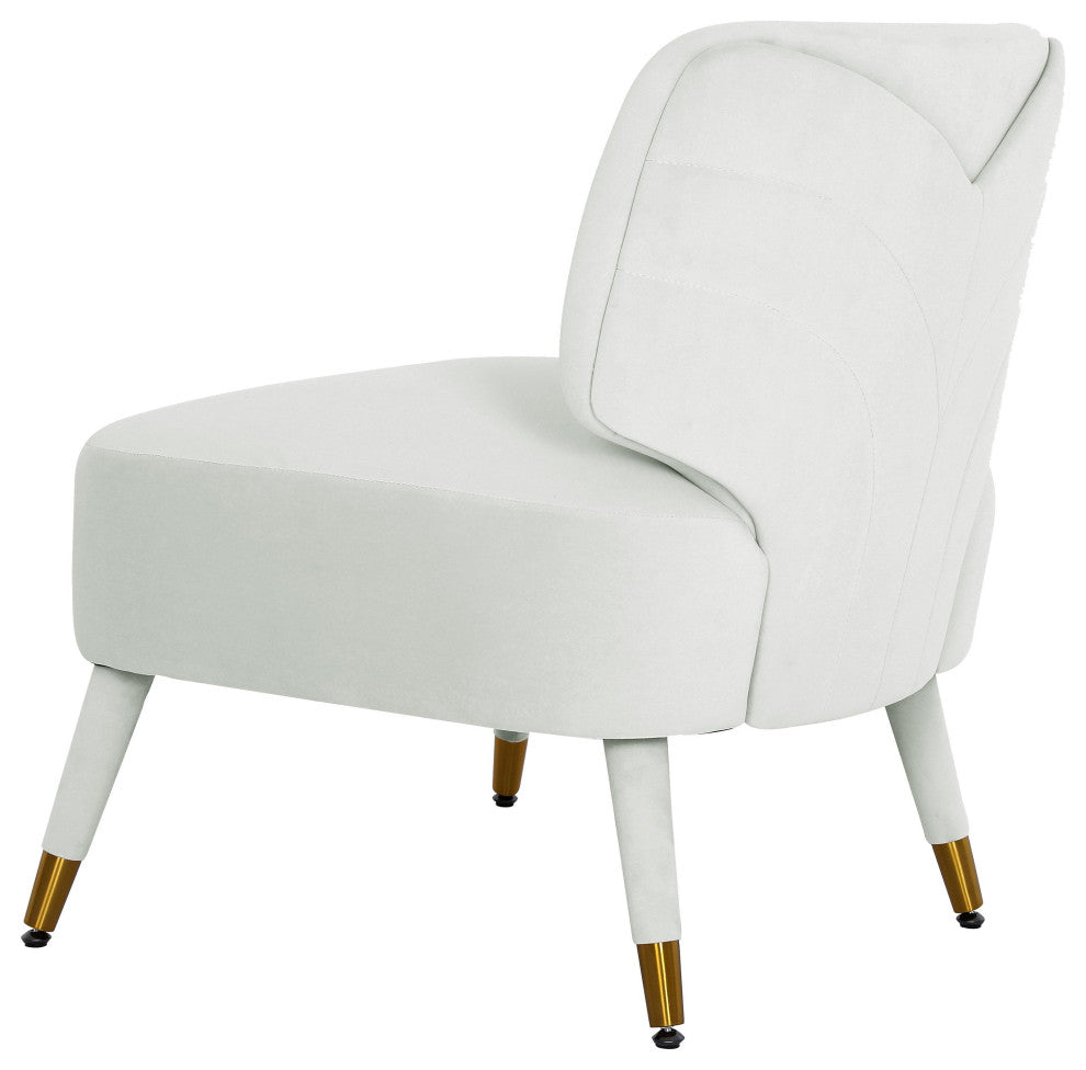 Athena Light Gray Velvet Accent Chair