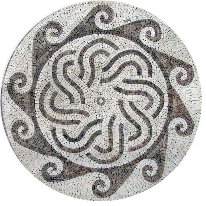 Roman Mosaic Accent Tile, Gaya, 35"x35"
