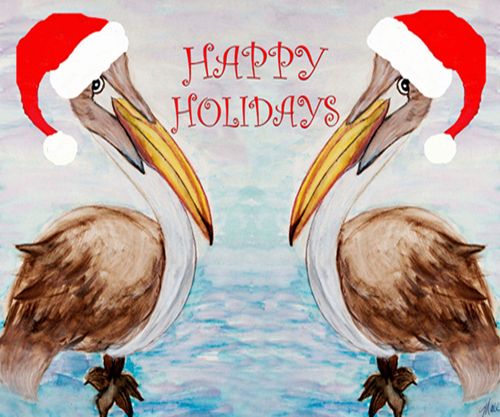 Christmas Holidays Sherpa Warm Blankets Santa Pelicans