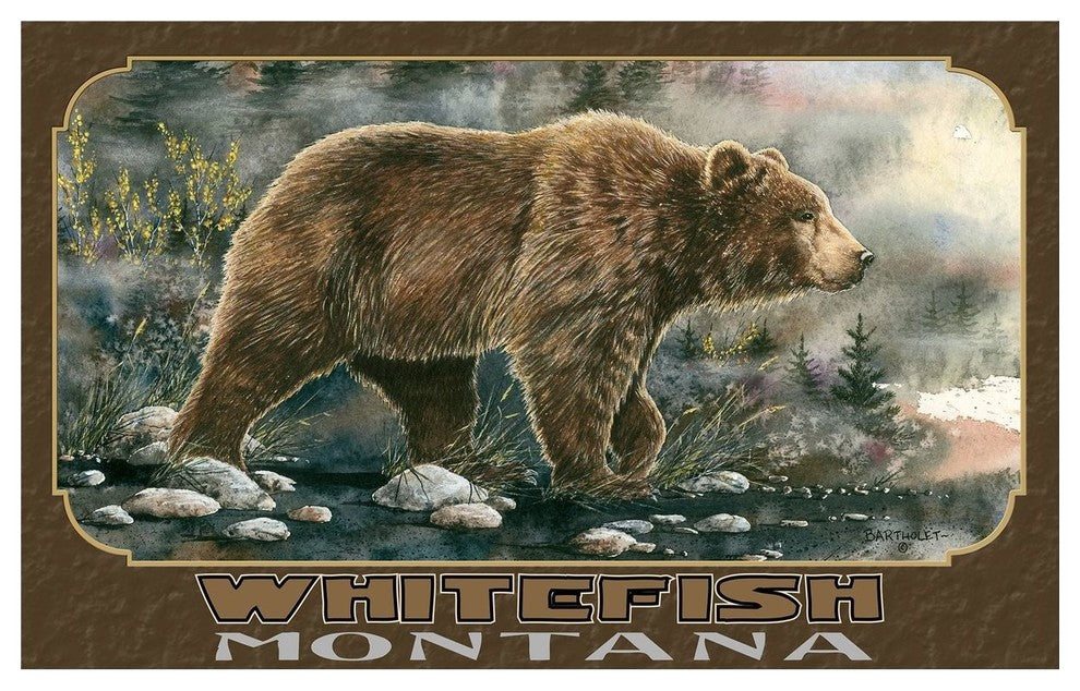 Dave Bartholet Whitefish Montana Grizzly Bear Art Print, 24"x36"