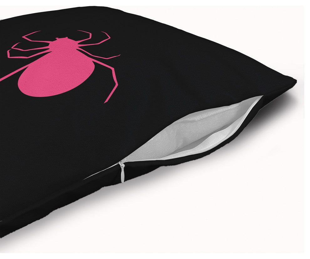 Halloween Spiders Accent Pillow With Removable Insert, Tickled Pink, 2