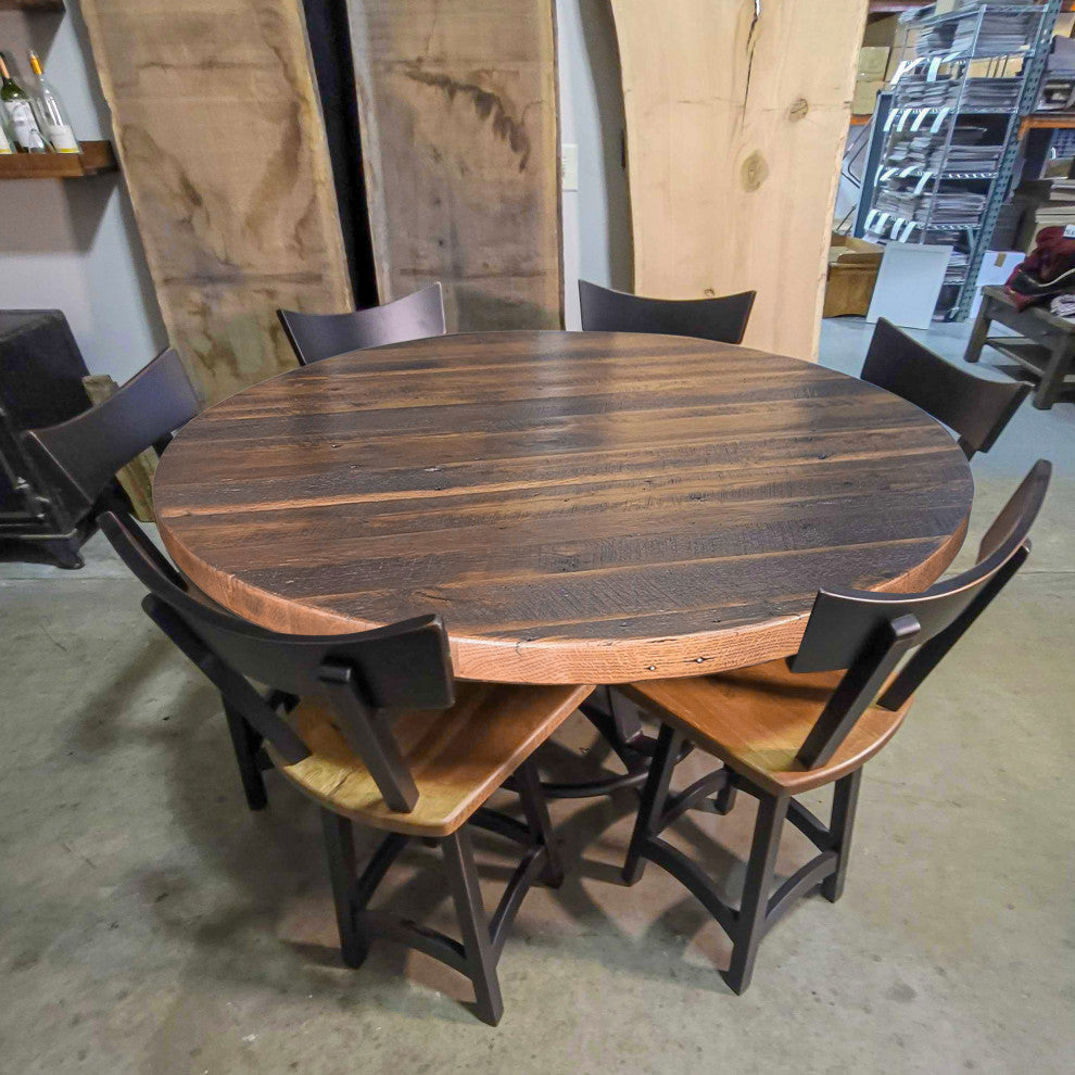 Sierra Dining Table, Reclaimed Barnwood, Provincial, 48 With 2 Middle