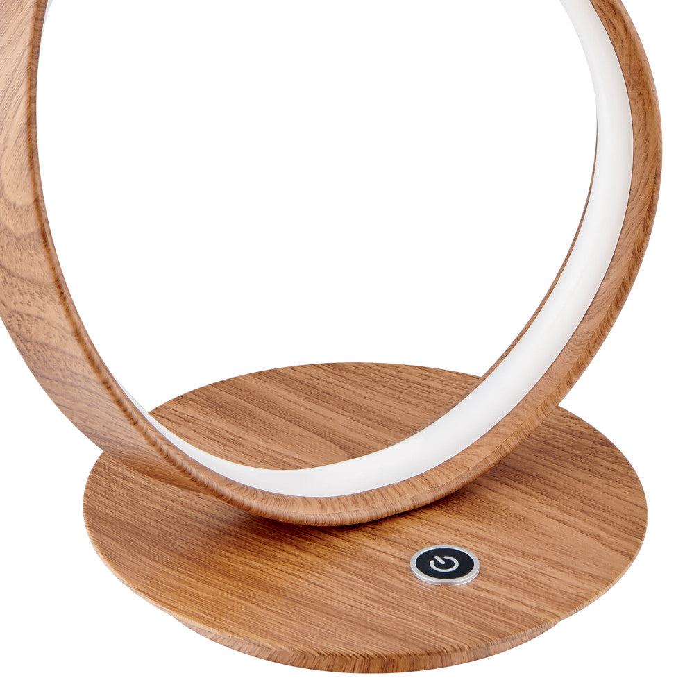 Amsterdam Dimmable Integrated LED Table Lamp with Touch Dimmer, Wood