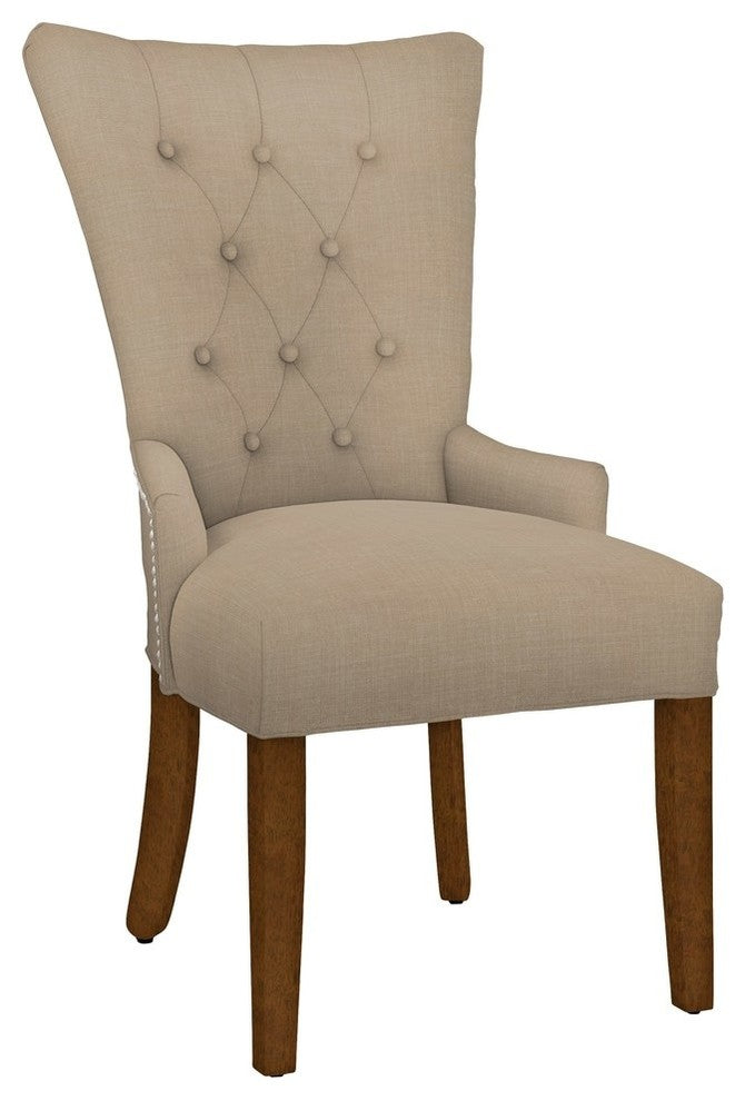 Modern Hekman Woodmark Sandra Dining Chair With Nickel Nailhead Trim