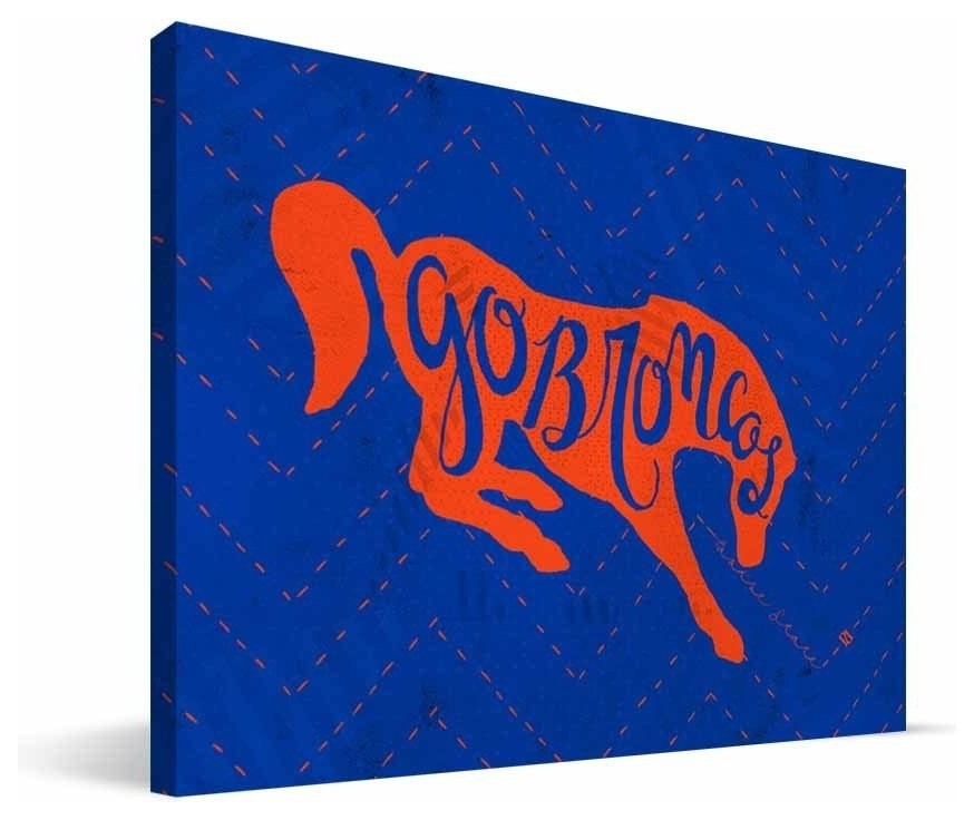 BSU Broncos Mascot Canvas Print, 8"x12"