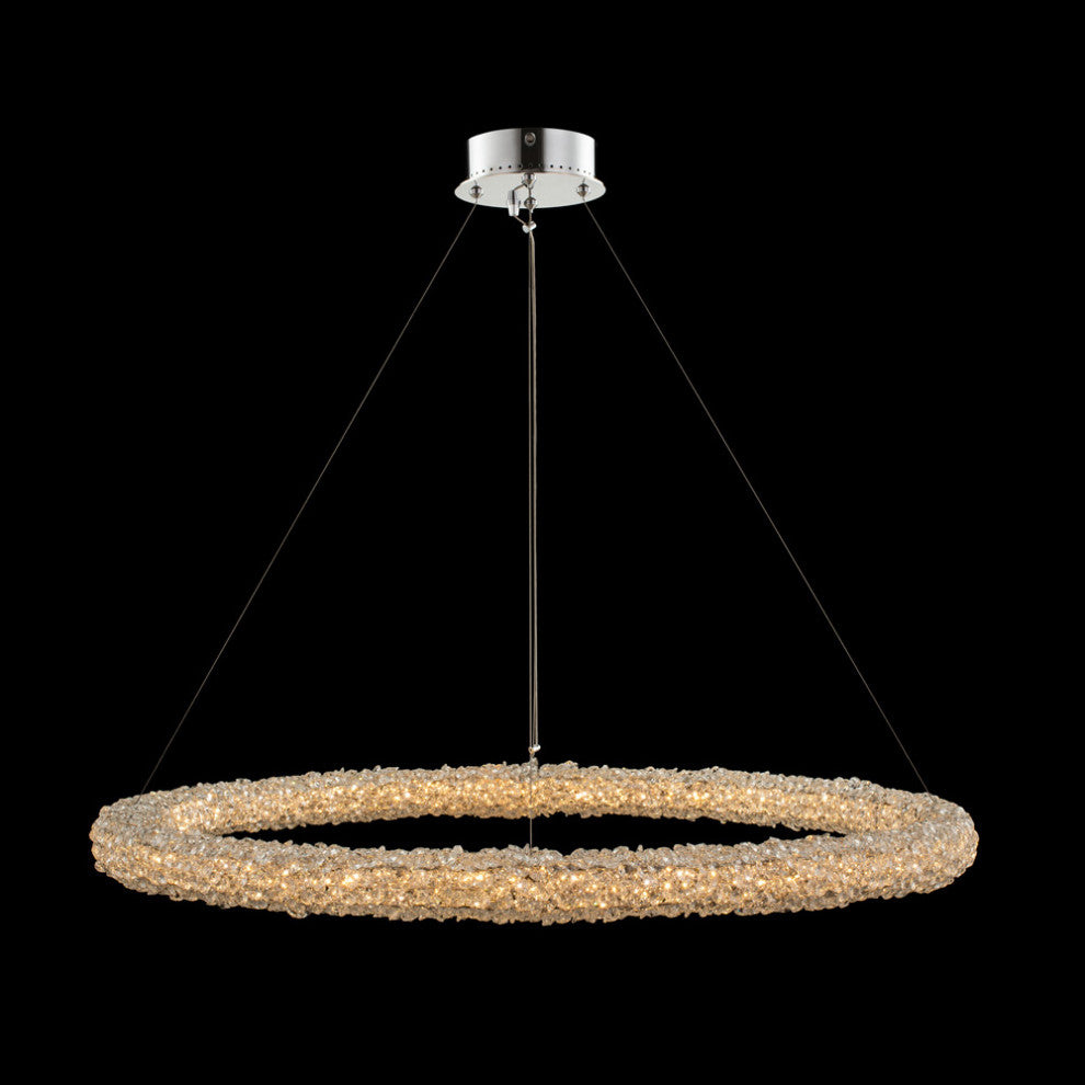 Lina 38x2" 1-Light Contemporary Large Pendants, Polished Chrome