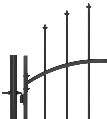 vidaXL Fence Gate Metal Fence Post Garden Gate for Outdoor Patio Steel
