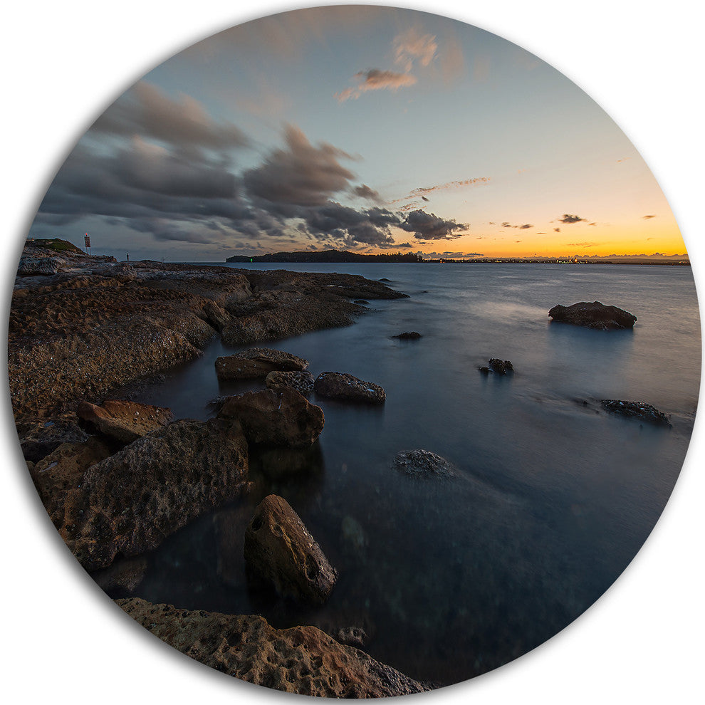 Sunset At La Perouse Beach Sydney, Seashore Round Wall Art, 36"