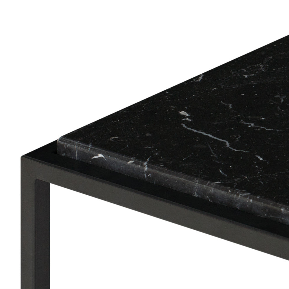Forrest Marble Table, Black Marble / Black