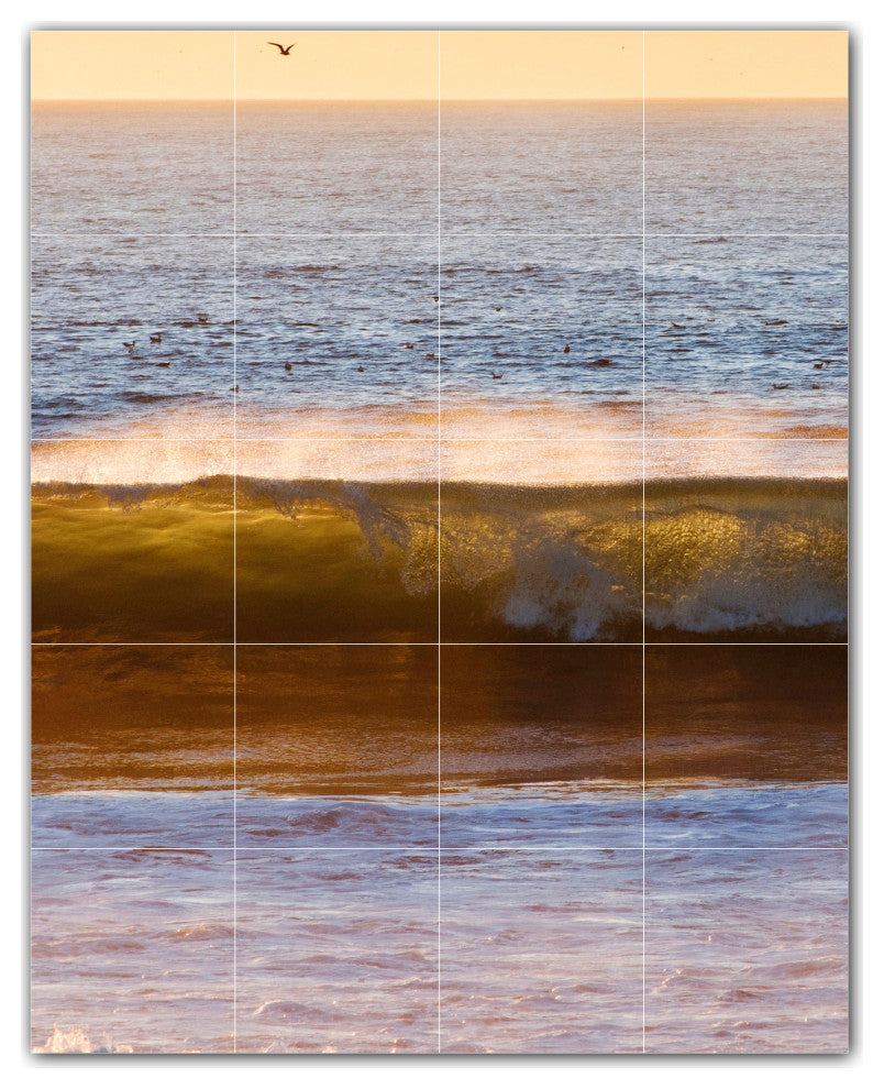 Waves Ceramic Tile Wall Mural HZ501167-45XL. 48" x 60"