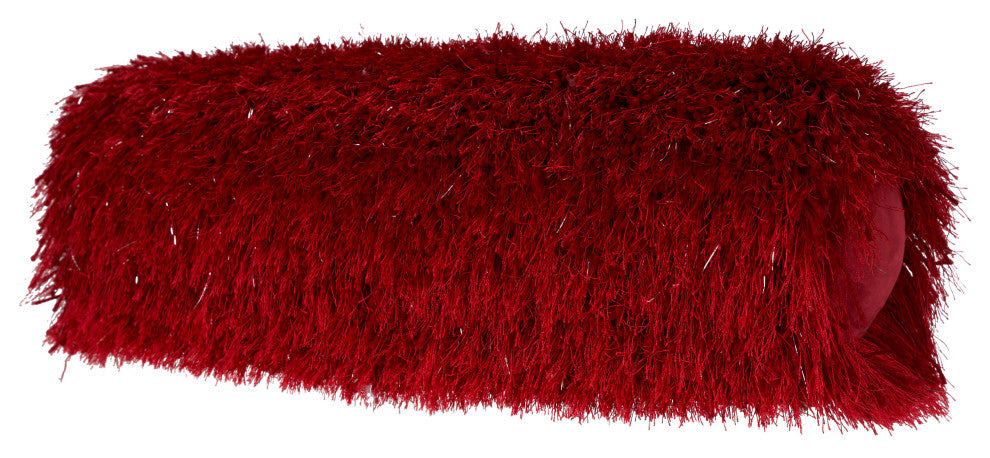Nourison Home 5"x20" Mina Victory Shag Yarn Shimmer Shag Red Throw Pil