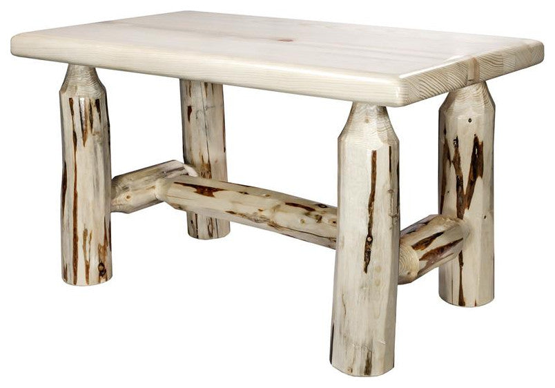Montana Woodworks Handcrafted Transitional Wood Ottoman in Natural