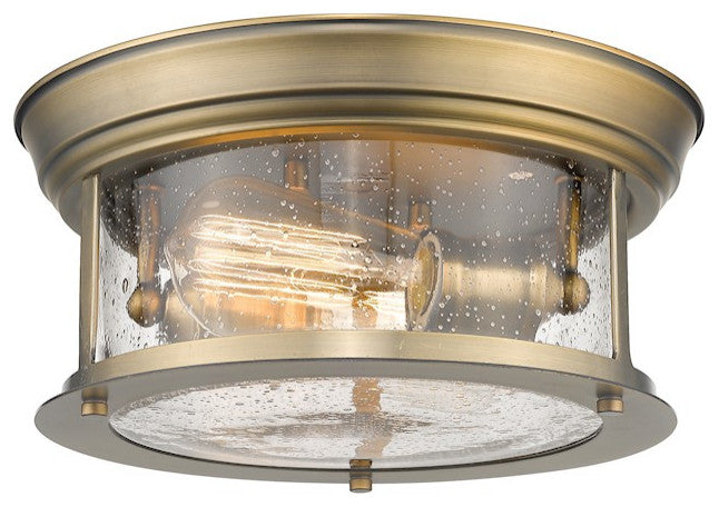 Z-Lite Sonna 2-Light Small Flush Mount, Heritage Brass, 727F10-HBR