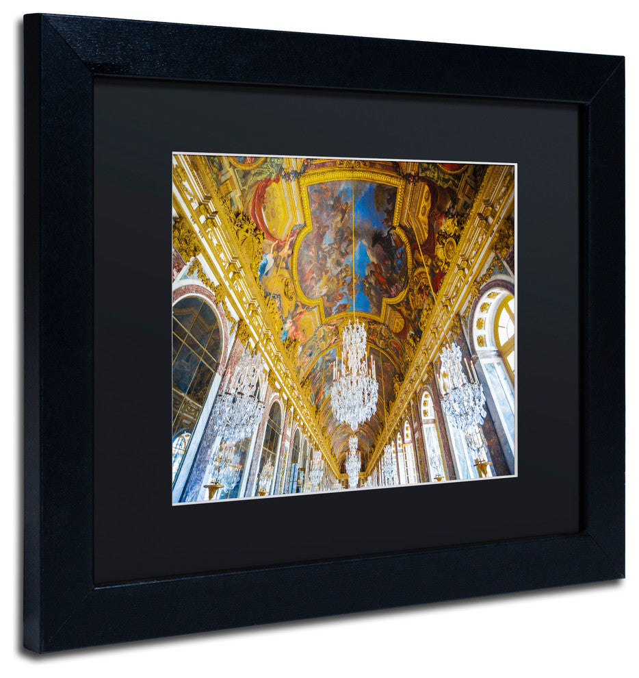 "Versailles Hall Of Windows" Framed Art by Yale Gurney, Black, 14"x11"