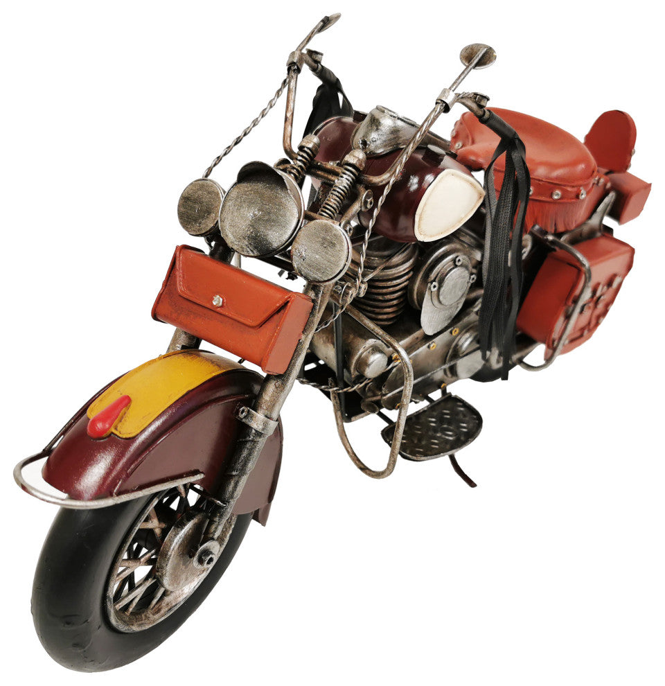 Burgundy Motorcycle Metal Model