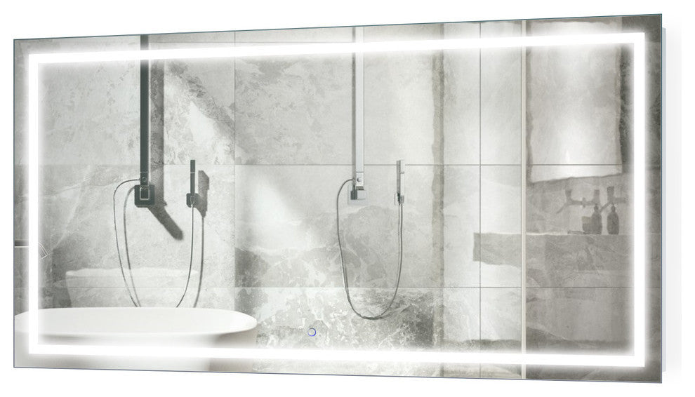 Krugg LED Bathroom Mirror, Lighted Vanity Mirror Dimmer and Defogger,