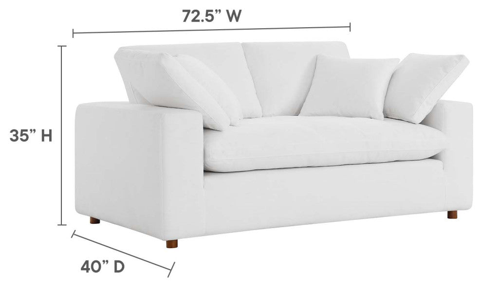 Commix Down Filled Overstuffed Loveseat - Pure White