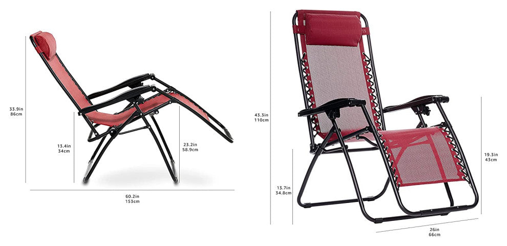 Outdoor Textilene Adjustable Zero Gravity Folding Reclining Lounge Cha