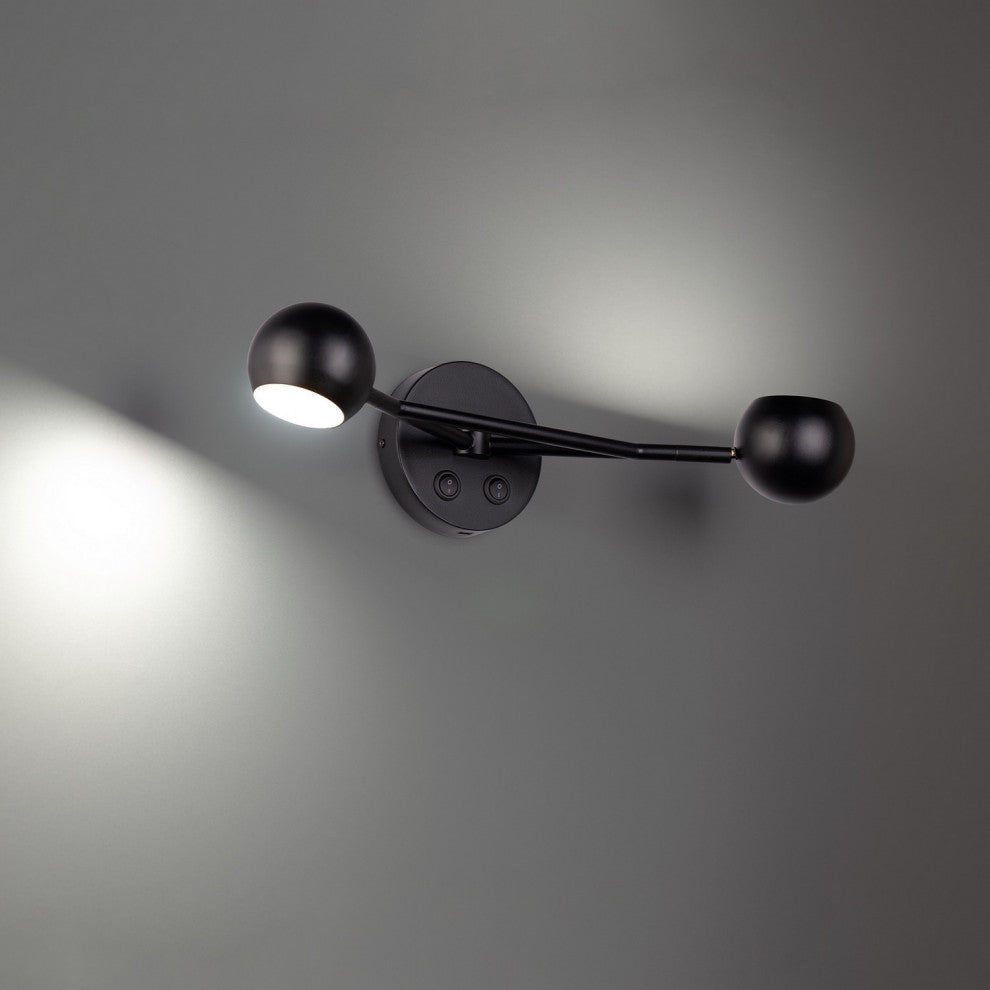 Duplex LED Bed Task Light, Black