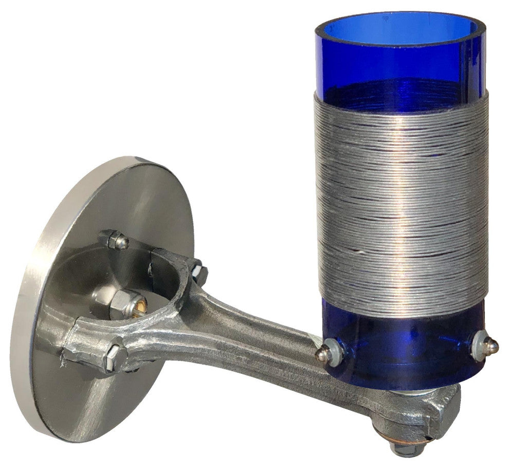 Wire Coil Cylinder Automotive Sconce - Piston Connector Rod (Clear Gla