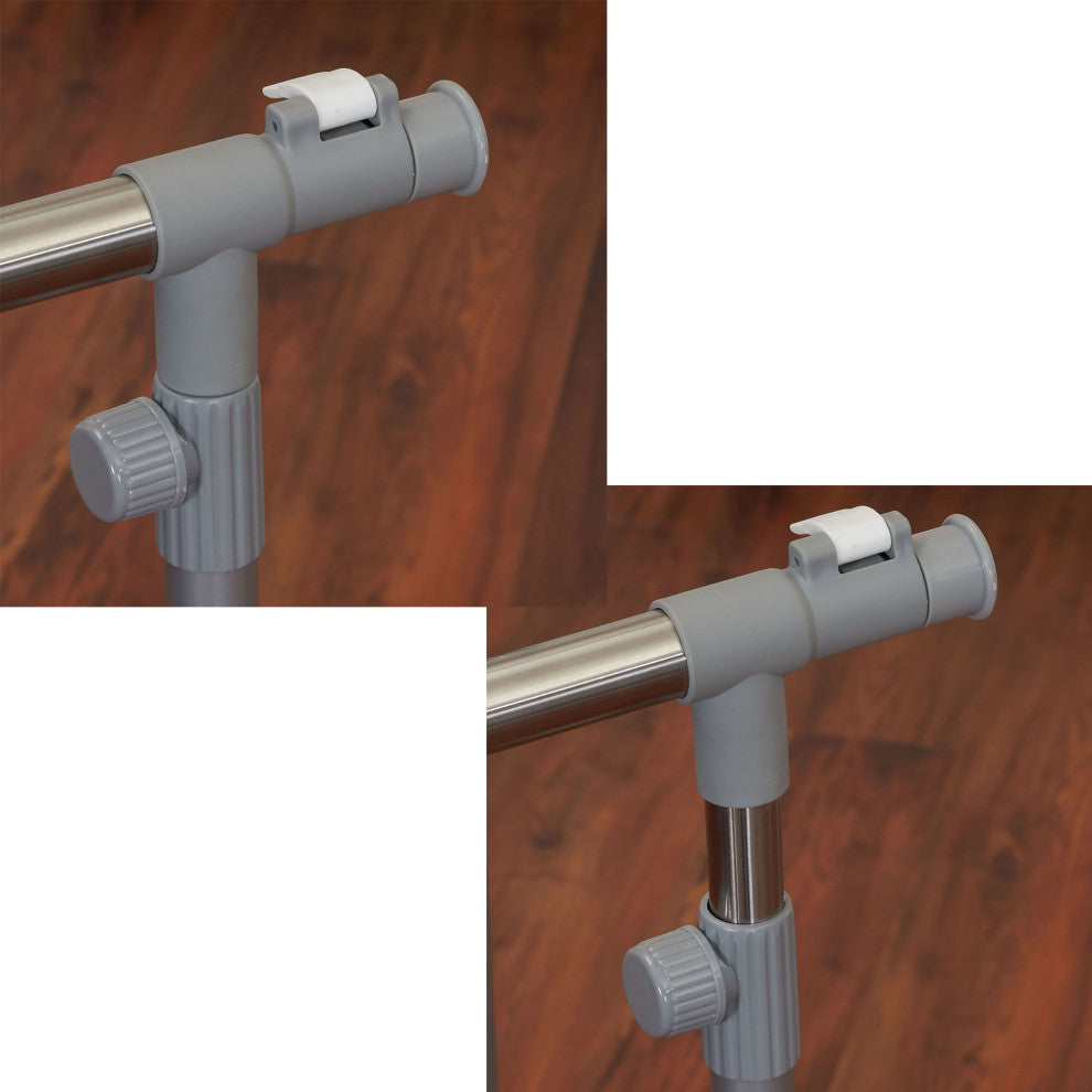 3307-1 Folding Double Garment Rack Wheels Hang Dry Clothes