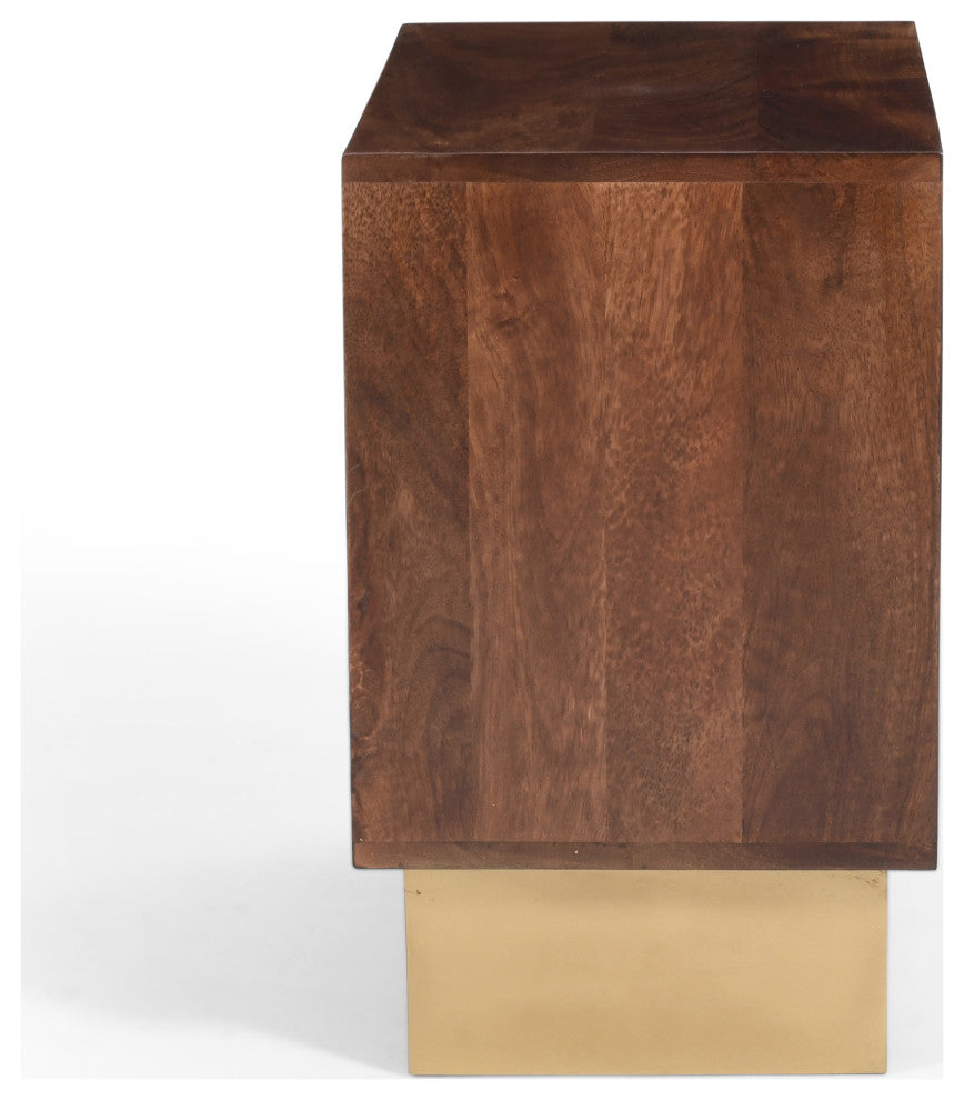 GDF Studio Modern Wood Nightstand with Drawer, Walnut Finish