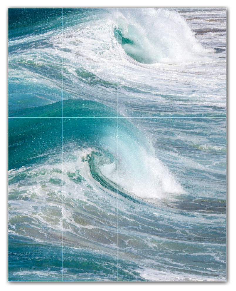 Waves Ceramic Tile Wall Mural HZ501177-45M. 24" x 30"