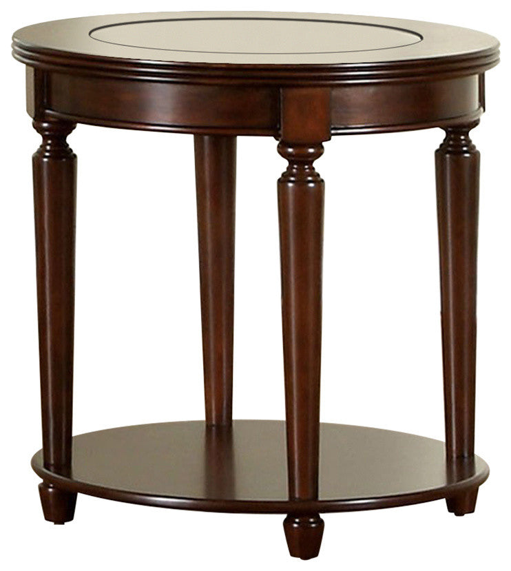 Benzara BM123838 GRANVIA Contemporary End Table, Dark Cherry