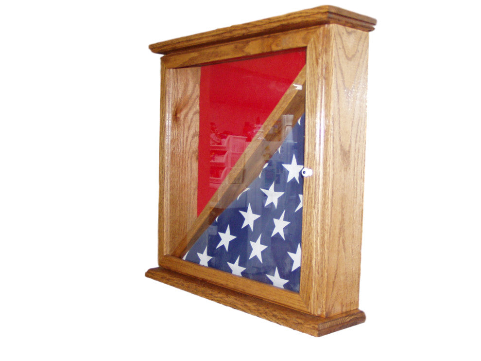 Burial Flag Military Award Display Case Red