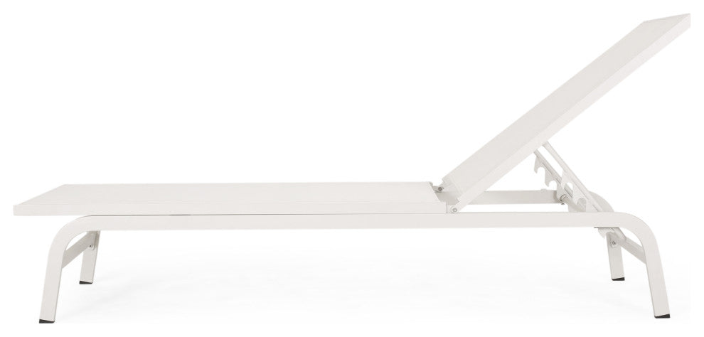 Stekar Outdoor Aluminum and Outdoor Mesh Chaise Lounge (set Of 2) Whi