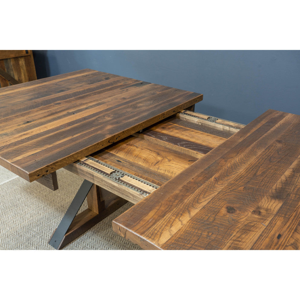 Norway Industrial Farmhouse Dining Table, Natural, 42"x108", 2 Middle