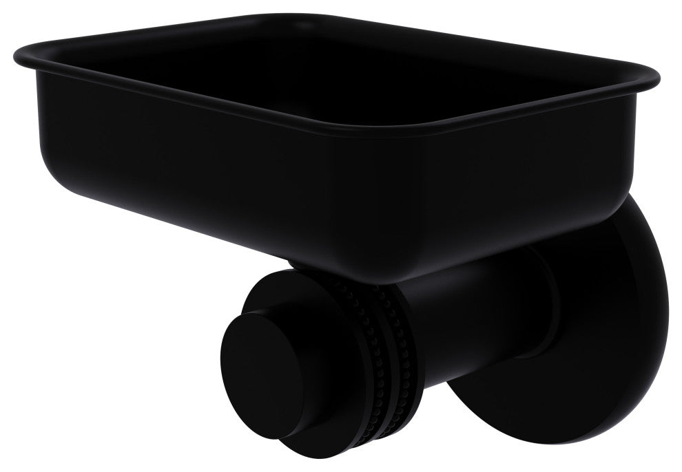 Mercury Wall Mounted Soap Dish With Dotted Accents Matte Black