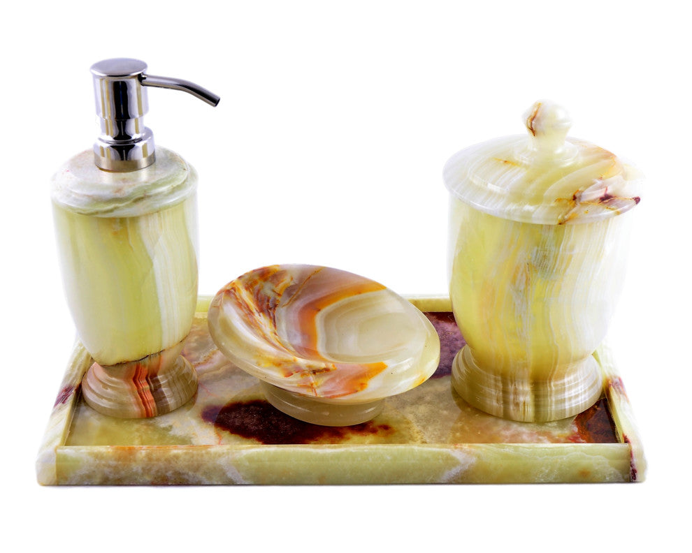 Pistachio Onyx Bath Accessory Set of Atlantic Collection