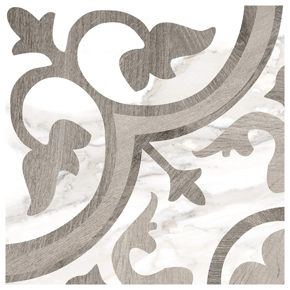 Ella Hill Amberes Grey-Bone Ceramic Floor and Wall Tile Sample