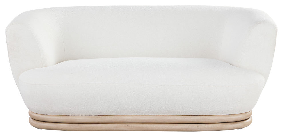 Kipton Boucle Fabric Upholstered Loveseat Cream