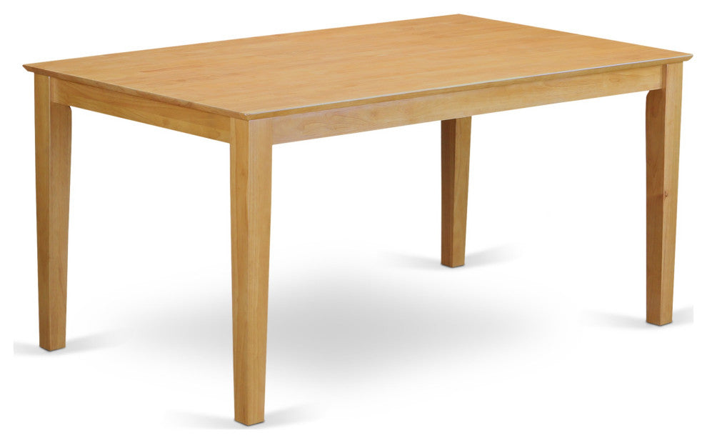Cagr5-Oak-W 5-Piece Rectangle 60" Dining Table And 4 Wood Seat Kitchen