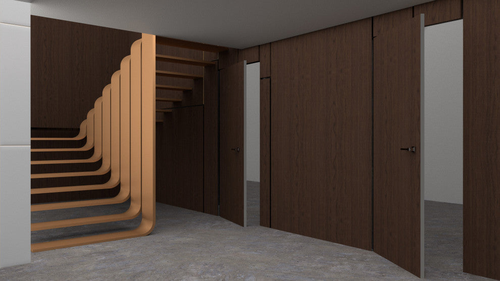 Hidden Door|0010 Noce 28x80 LH O| Concealed Hinges | Frameless Doors