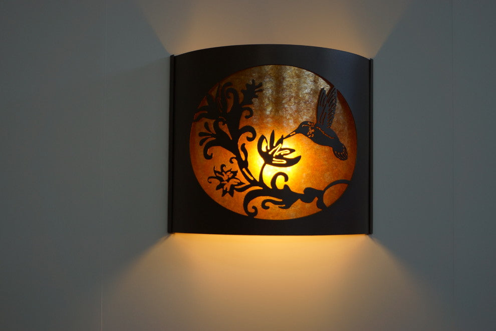 Hummingbird Decorative Sconce, Facing Left, 14"