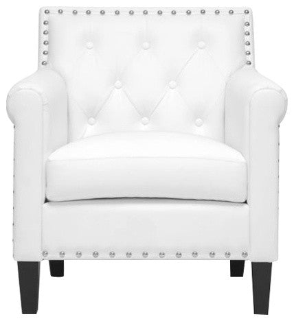 Baxton Studio Thalassa White Modern Arm Chair
