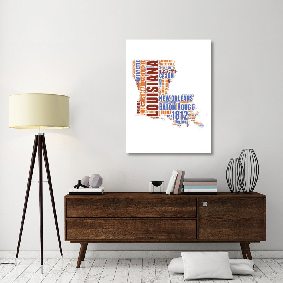 "Louisiana Word Cloud Map" Fine Art Print