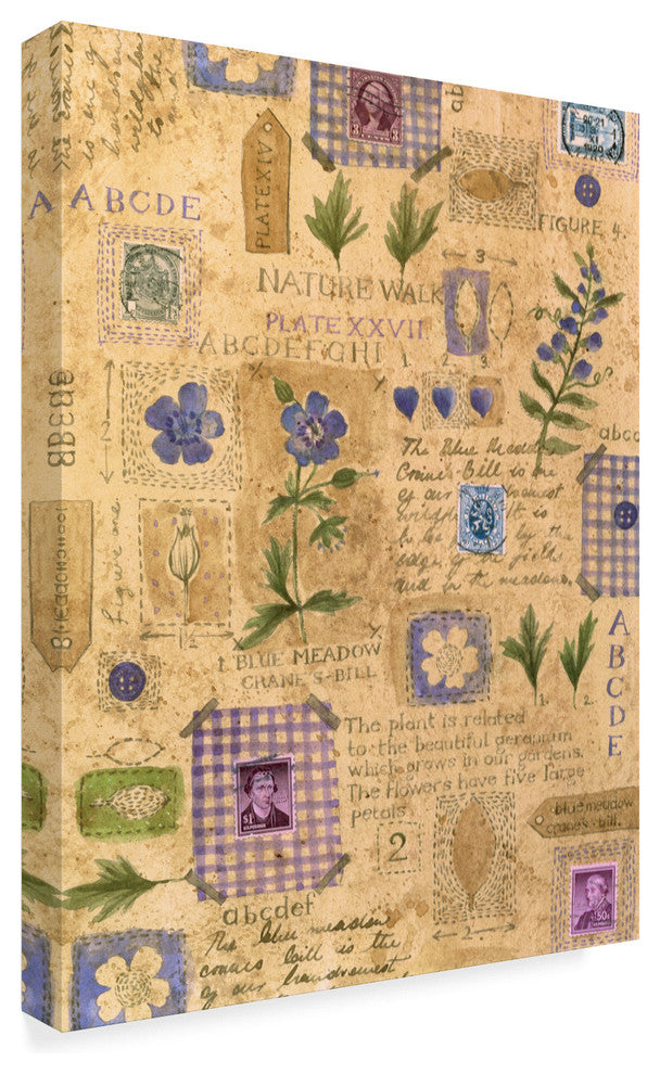 Hope Street Designs 'Blue Floral Collage' Canvas Art, 19"x14"