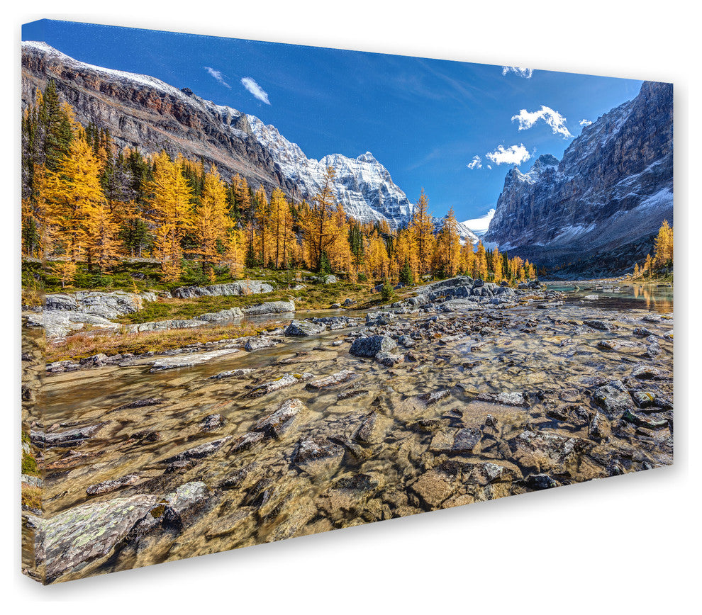Pierre Leclerc 'Autumn At The Opabin Plateau' Canvas Art, 19x12
